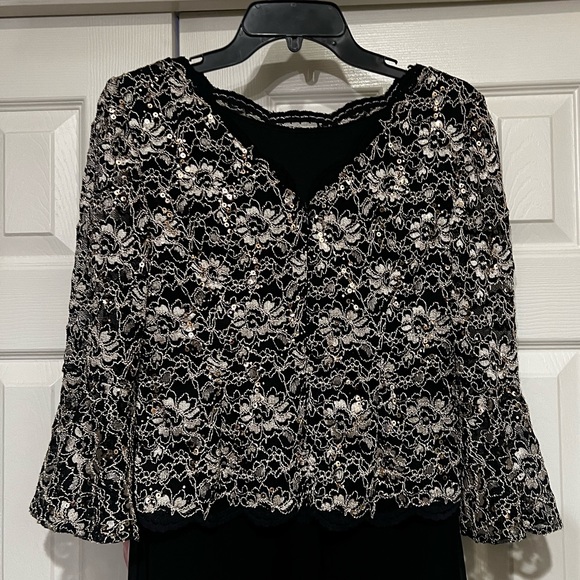 Alex Evenings | Dresses | New Alex Evenings Blacktaupe Lace Classic ...